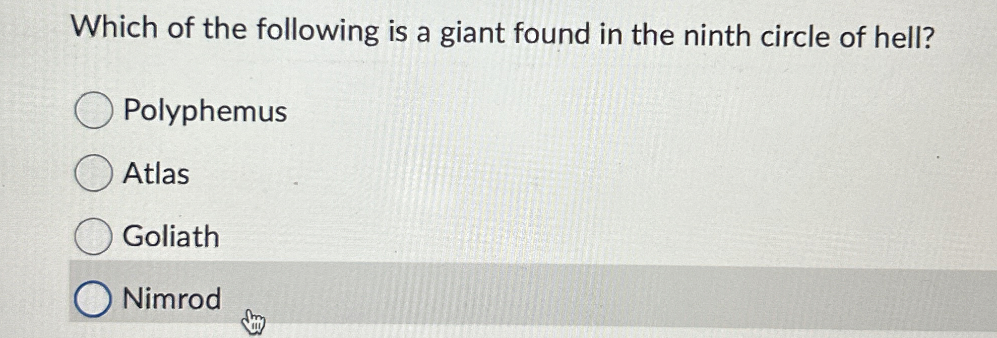Solved Which of the following is a giant found in the ninth | Chegg.com
