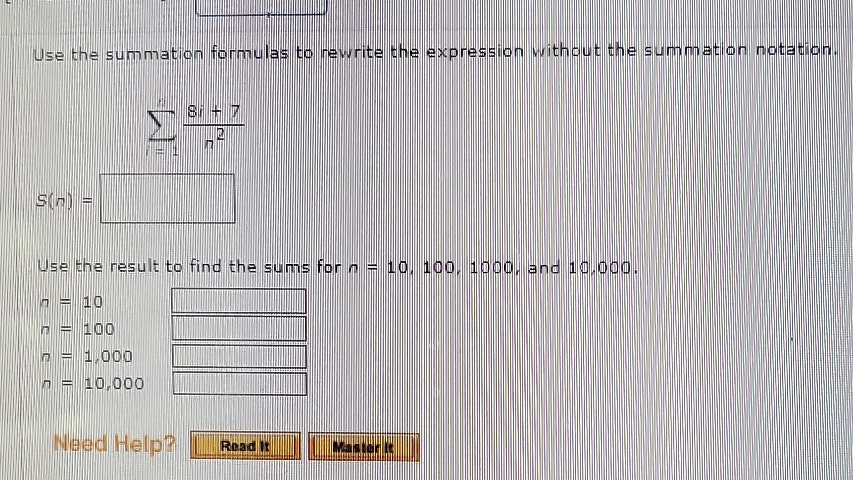 Solved Use The Summation Formulas To Rewrite The Expression