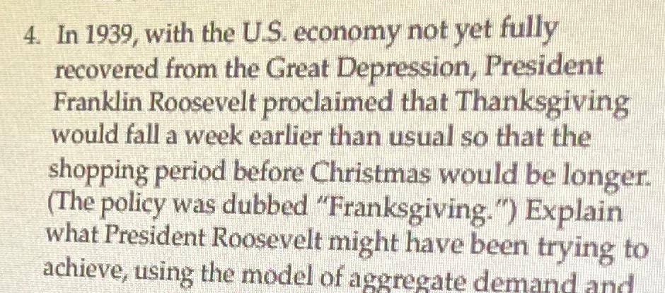 Solved In 1939 , ﻿with the U.S. ﻿economy not yet fully | Chegg.com