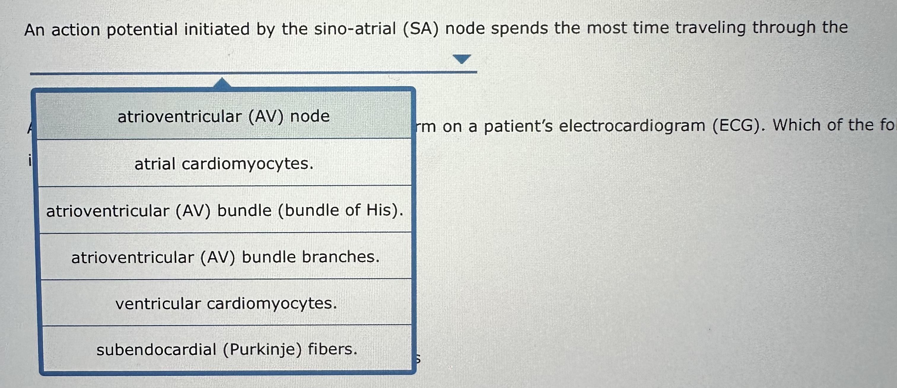 Solved An action potential initiated by the sino-atrial (SA) | Chegg.com