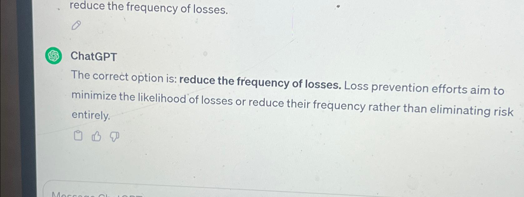Solved reduce the frequency of losses.ChatGPTThe correct | Chegg.com