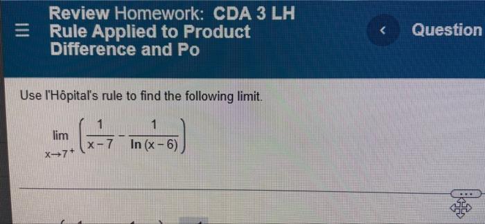 Solved Review Homework: CDA 3 LH Rule Applied to Product | Chegg.com