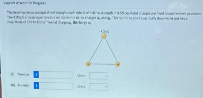 Solved The drawing shows an equilateral triangle, each side | Chegg.com