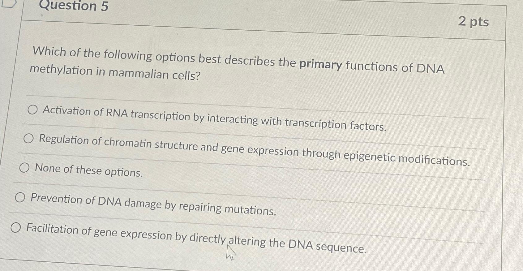 Solved Question 52 ﻿ptsWhich of the following options best | Chegg.com