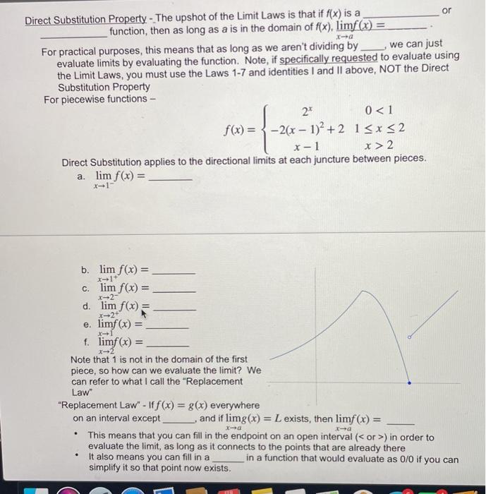 Solved or →a Direct Substitution Property - The upshot of | Chegg.com