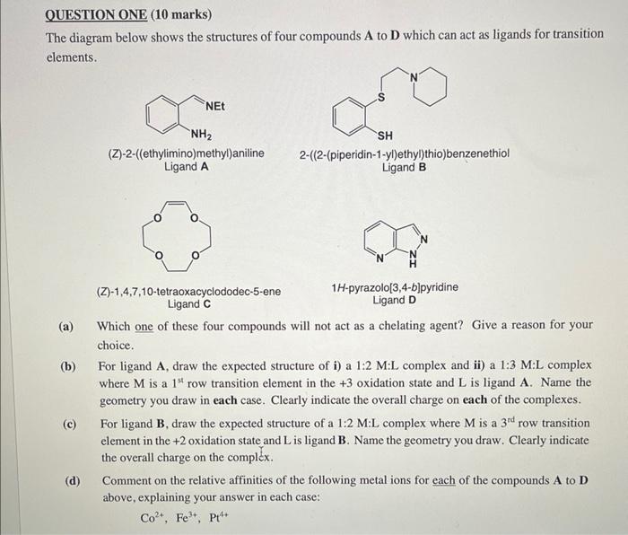 Solved QUESTION ONE (10 marks) The diagram below shows the | Chegg.com
