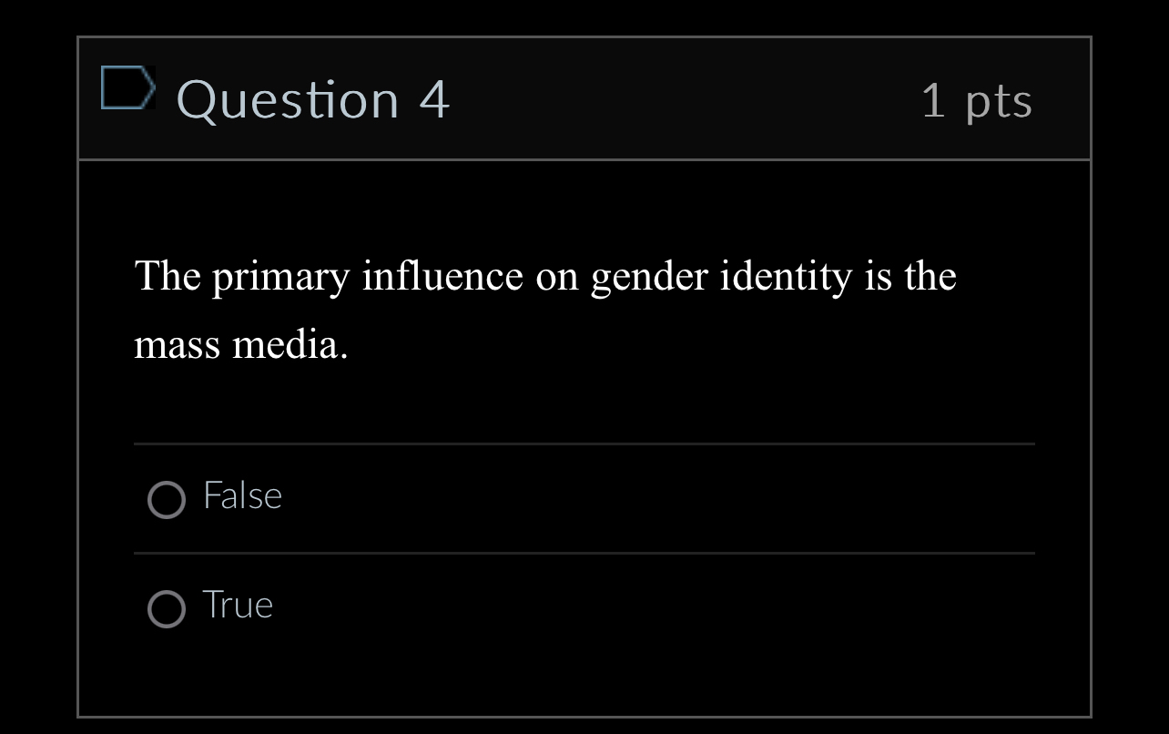 Solved Question 41 ﻿ptsThe primary influence on gender | Chegg.com