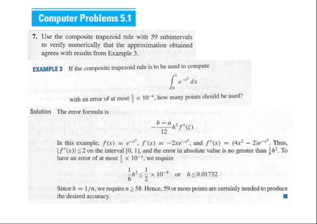 Solved Use the composite trapezoid rule with 59 | Chegg.com