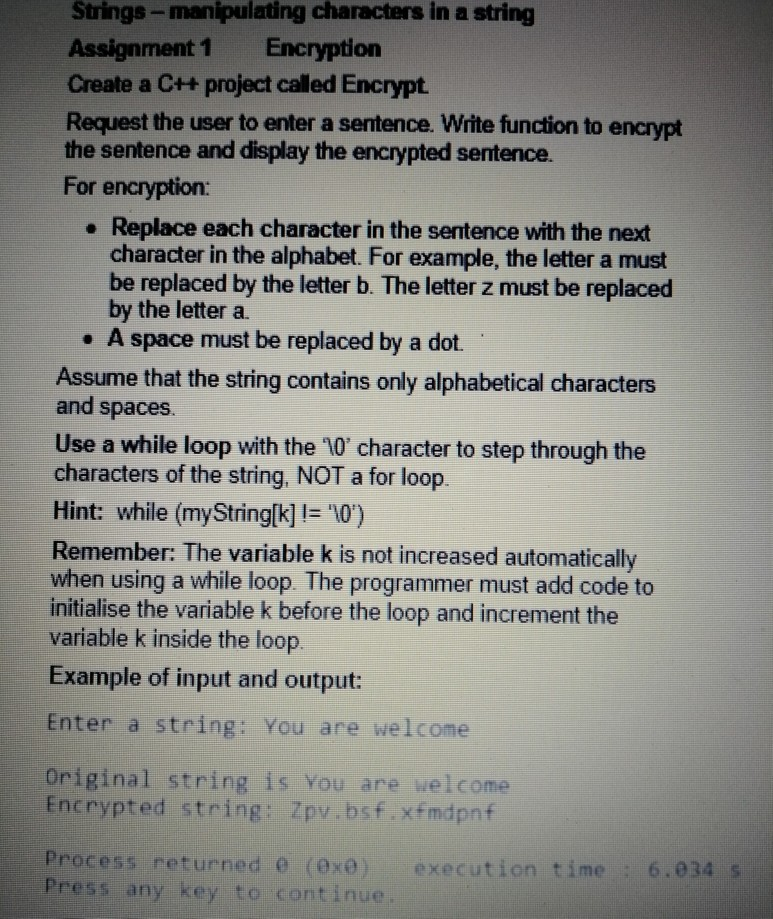 Solved Strings - manipulating characters in a string | Chegg.com