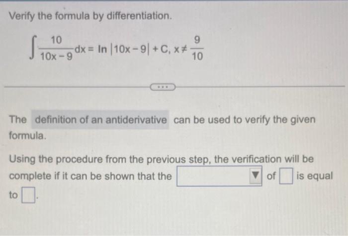 Solved Verify the formula by differentiation. | Chegg.com