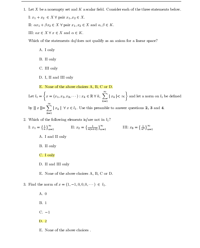 Let x ﻿be a nonempty set and K ﻿a scalar field. | Chegg.com