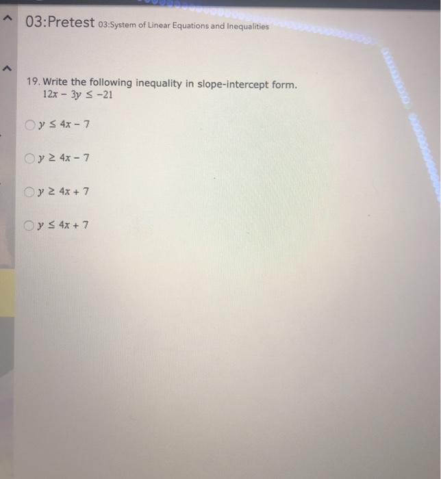 Solved 03:Pretest 03:System of Linear Equations and | Chegg.com