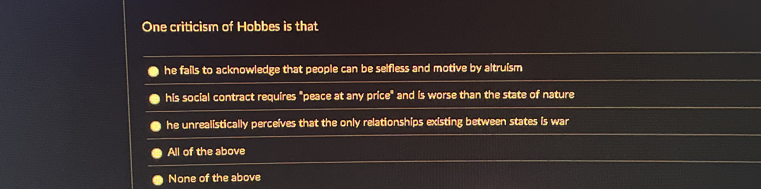 Solved he fails to acknowledge that people can be selfless | Chegg.com