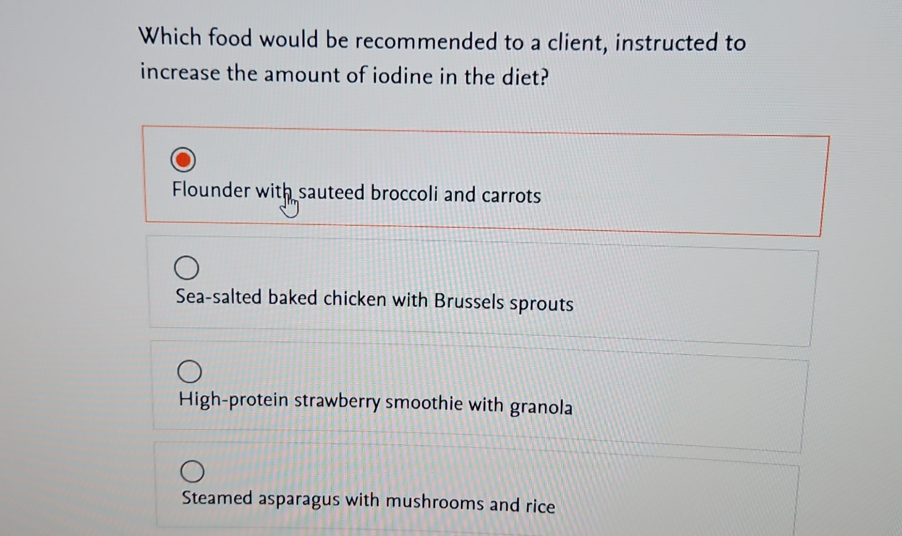 Solved Which food would be recommended to a client, | Chegg.com