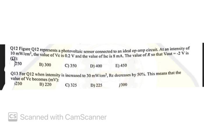 Solved Fivure 012Q12 Figure Q12 represents a photovoltaic | Chegg.com