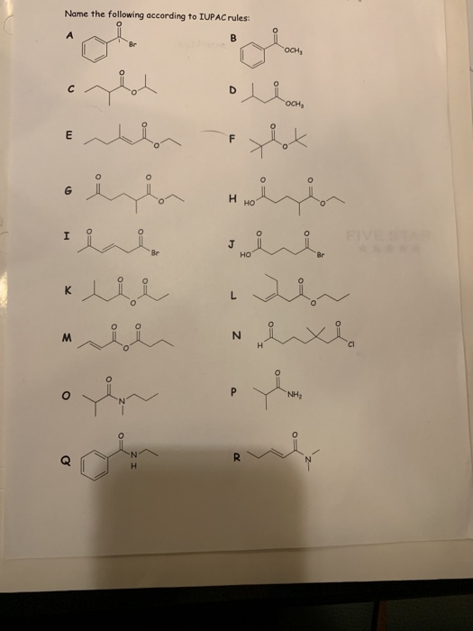 Solved Name the following according to IUPAC rules: | Chegg.com