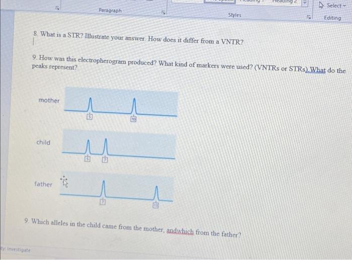 Solved Part 1 - Original Method Using VNTR...Restriction | Chegg.com