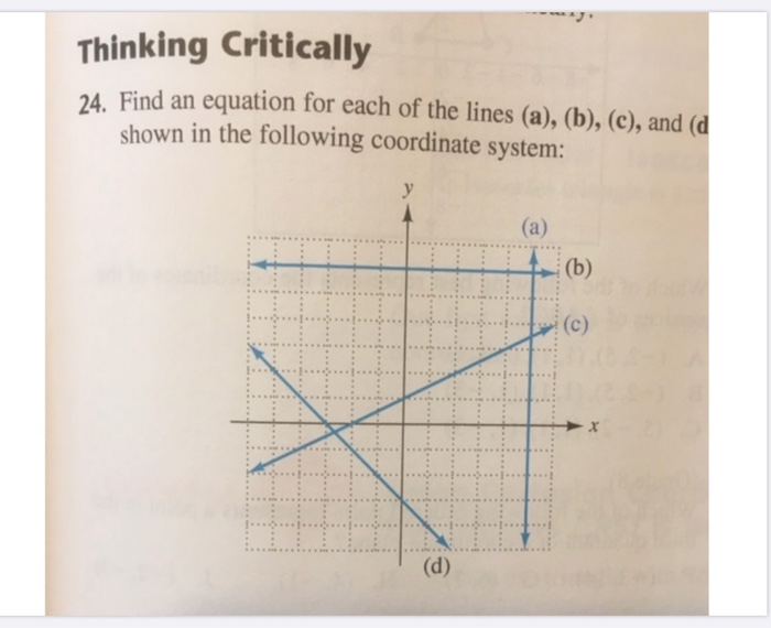 Solved Thinking Critically 24. Find an equation for each of | Chegg.com