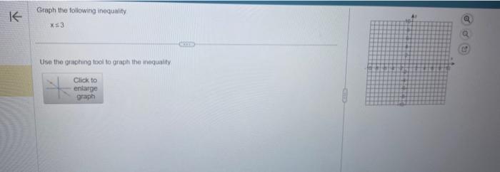 Solved Graph the following inequality x≤3 Use the graphing | Chegg.com