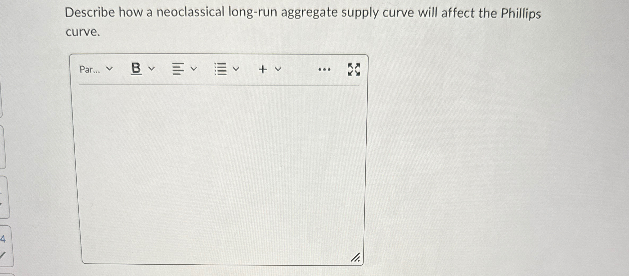 Solved Describe how a neoclassical long-run aggregate supply | Chegg.com