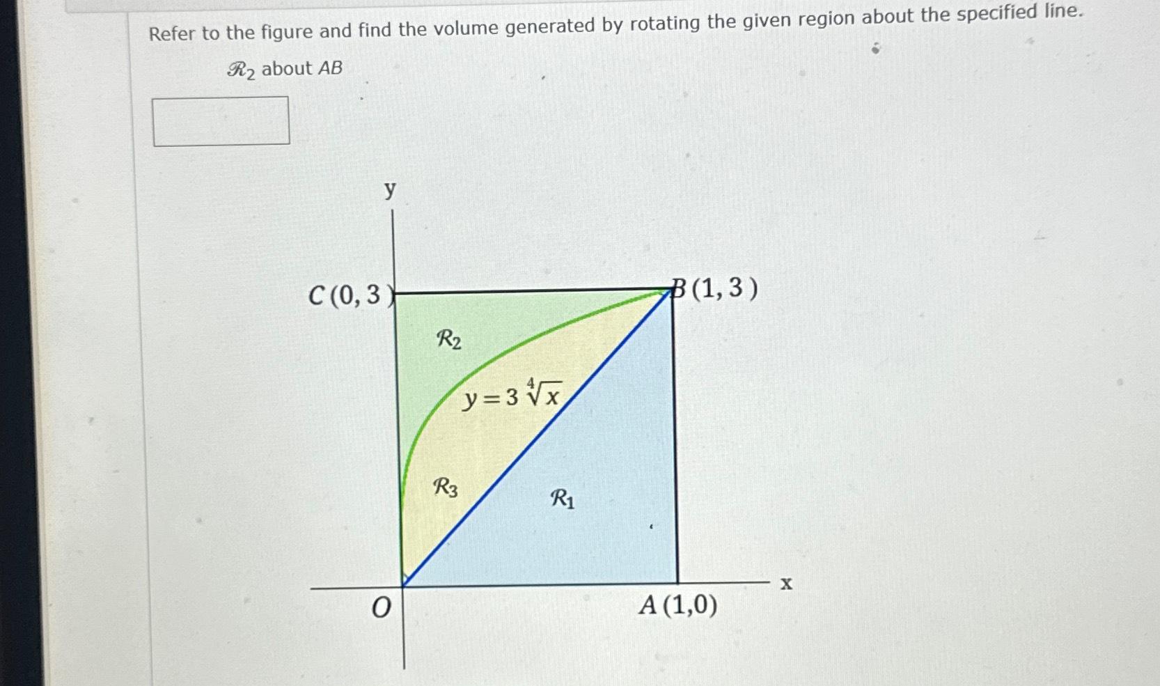 Solved Refer to the figure and find the volume generated by | Chegg.com