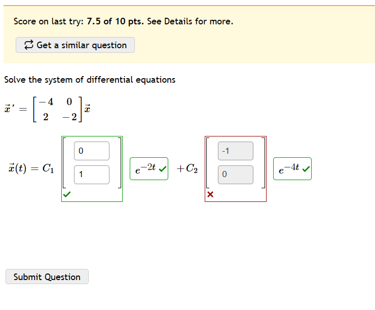 Solved Solve the system of differential equations. I do not | Chegg.com