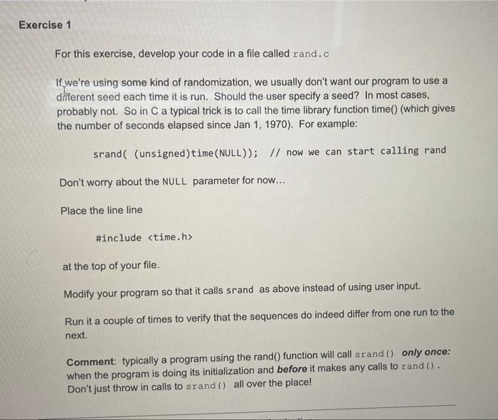 Solved Exercise 0: Write a program which asks the user to | Chegg.com