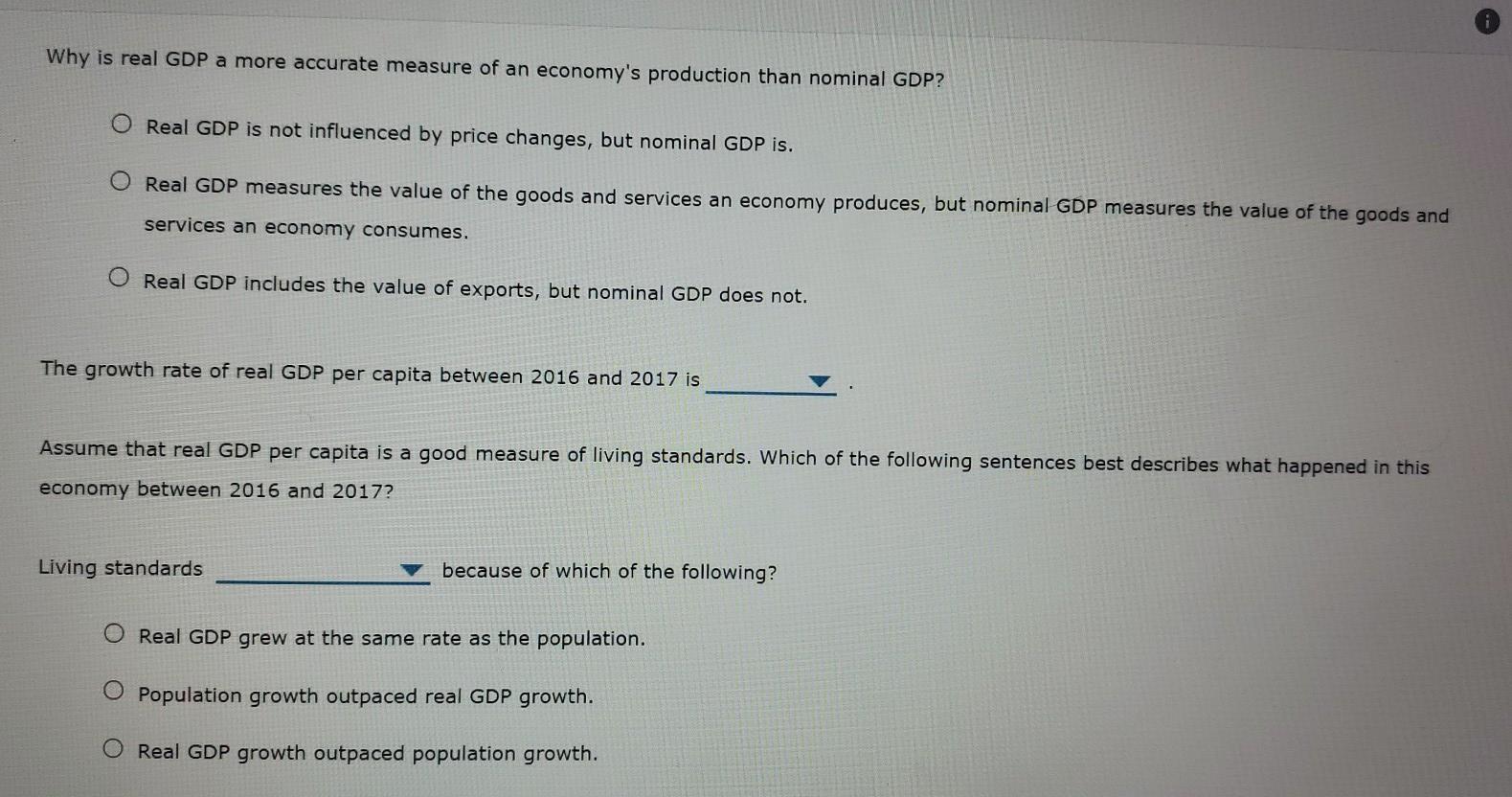 Solved 9. Calculating real GDP and real GDP per capita The | Chegg.com