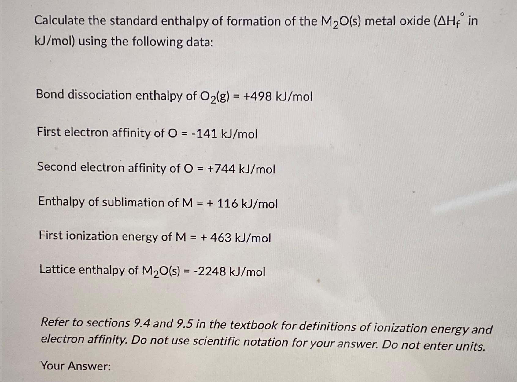 Solved Calculate the standard enthalpy of formation of the | Chegg.com