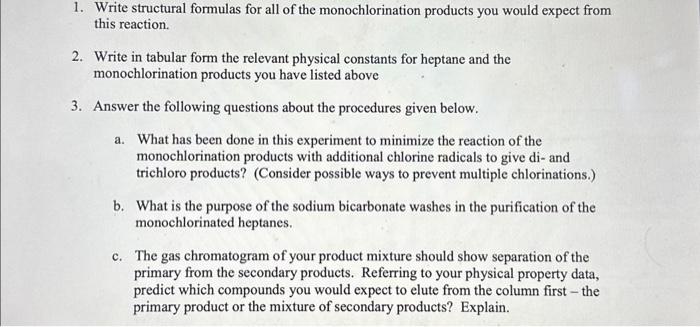 Solved 1. Write structural formulas for all of the | Chegg.com