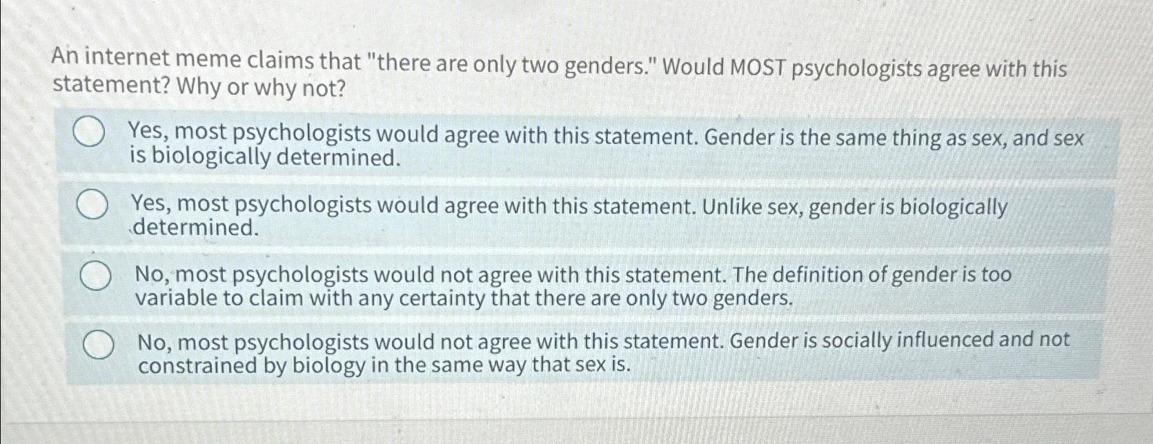 Solved An internet meme claims that "there are only two | Chegg.com