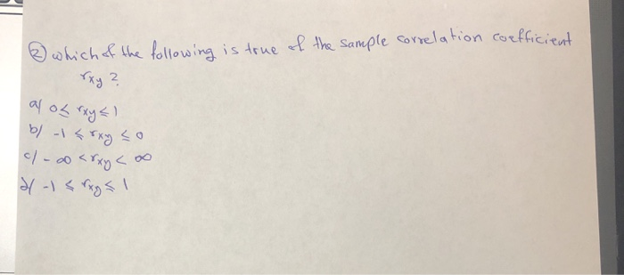 Solved @ which of the following is true of the sample | Chegg.com