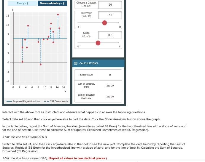 Select data set 93 & 94 and then click anywhere else | Chegg.com