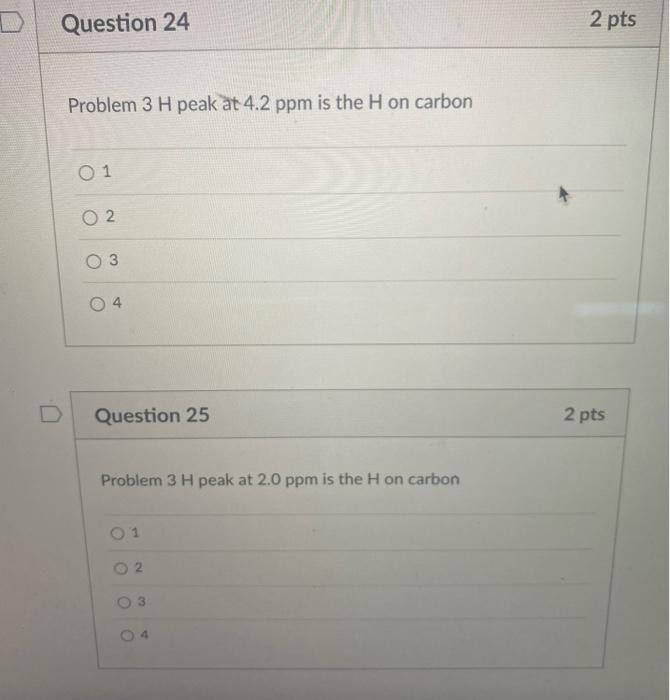 Problem 3 C at 170 ppm is 1 2 3 4 Question 23 2pts | Chegg.com