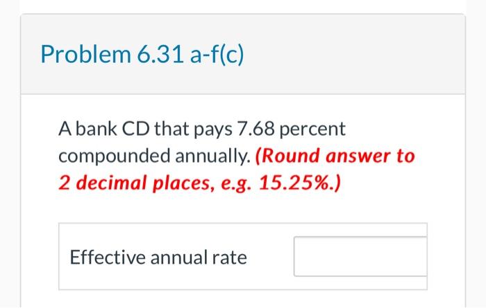Solved Calculate effective annual interest rate (EAR) for | Chegg.com