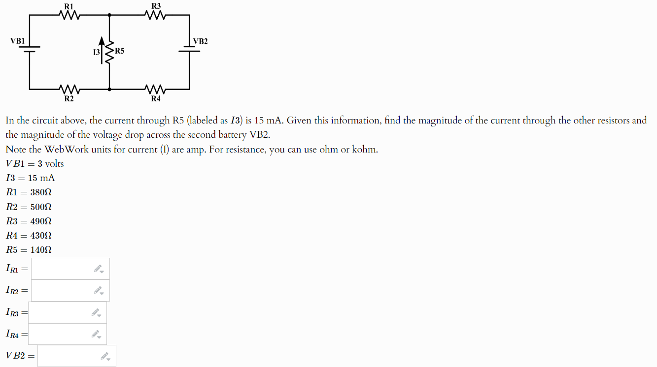 Solved In the circuit above, the current through R5 (labeled | Chegg.com