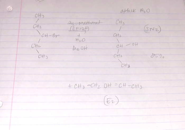 Solved attack HO CH3 CH3 CH2 (SN2) ap, Methonat (@H3Q+) + | Chegg.com