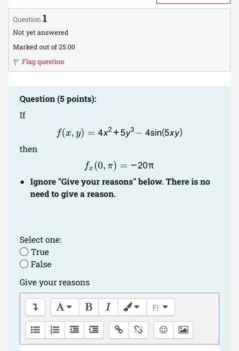 Solved Question ( 5 points): If f(x,y)=4x2+5y3−4sin(5xy) | Chegg.com