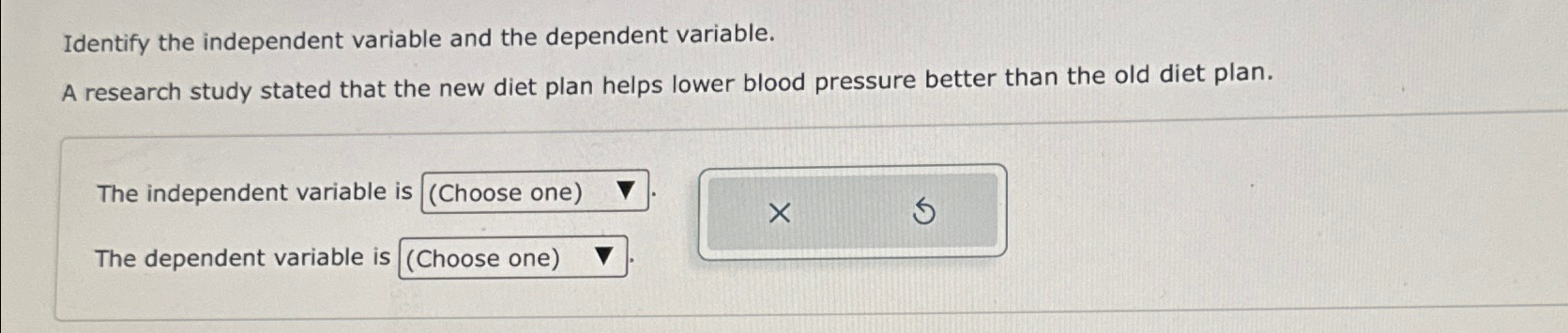 Solved Identify the independent variable and the dependent | Chegg.com