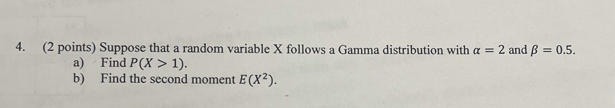 Solved (2 ﻿points) ﻿Suppose that a random variable x | Chegg.com