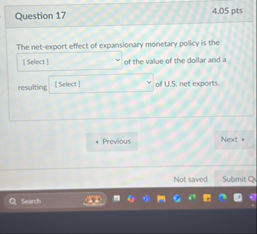 Solved Question 174.05 ﻿ptsThe net-export effect of | Chegg.com