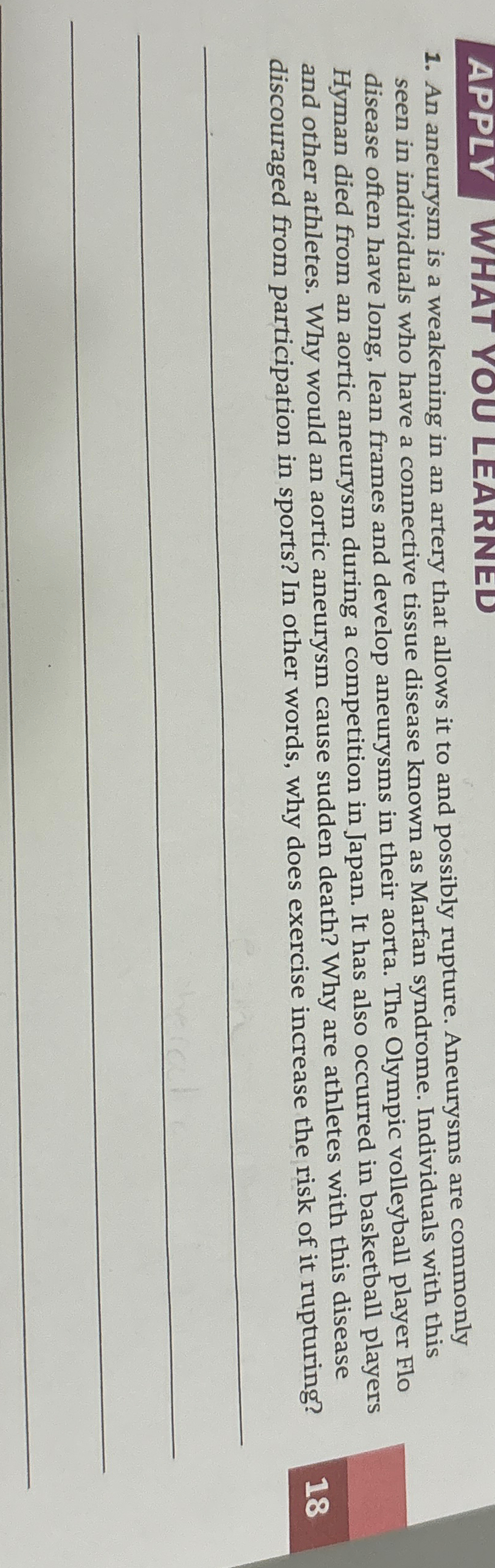 Solved APPLY WHAT YOU LEARNEDAn aneurysm is a weakening in | Chegg.com