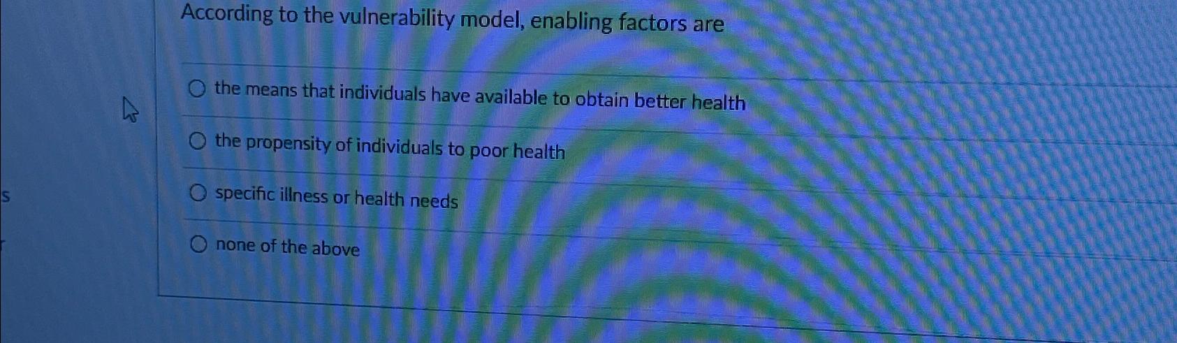 Solved According to the vulnerability model, enabling | Chegg.com