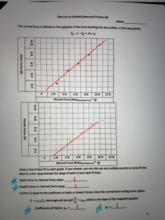 Directions: Incline Plane 1) Set up your inclined | Chegg.com