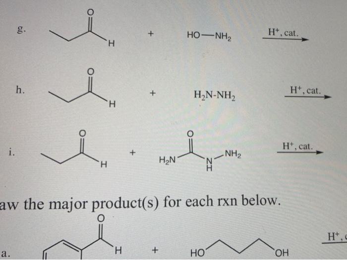 Solved + HO-NH2 H+.cat. * H h. H+.cat. + HN-NH2 Н 요 H.cat i. | Chegg.com