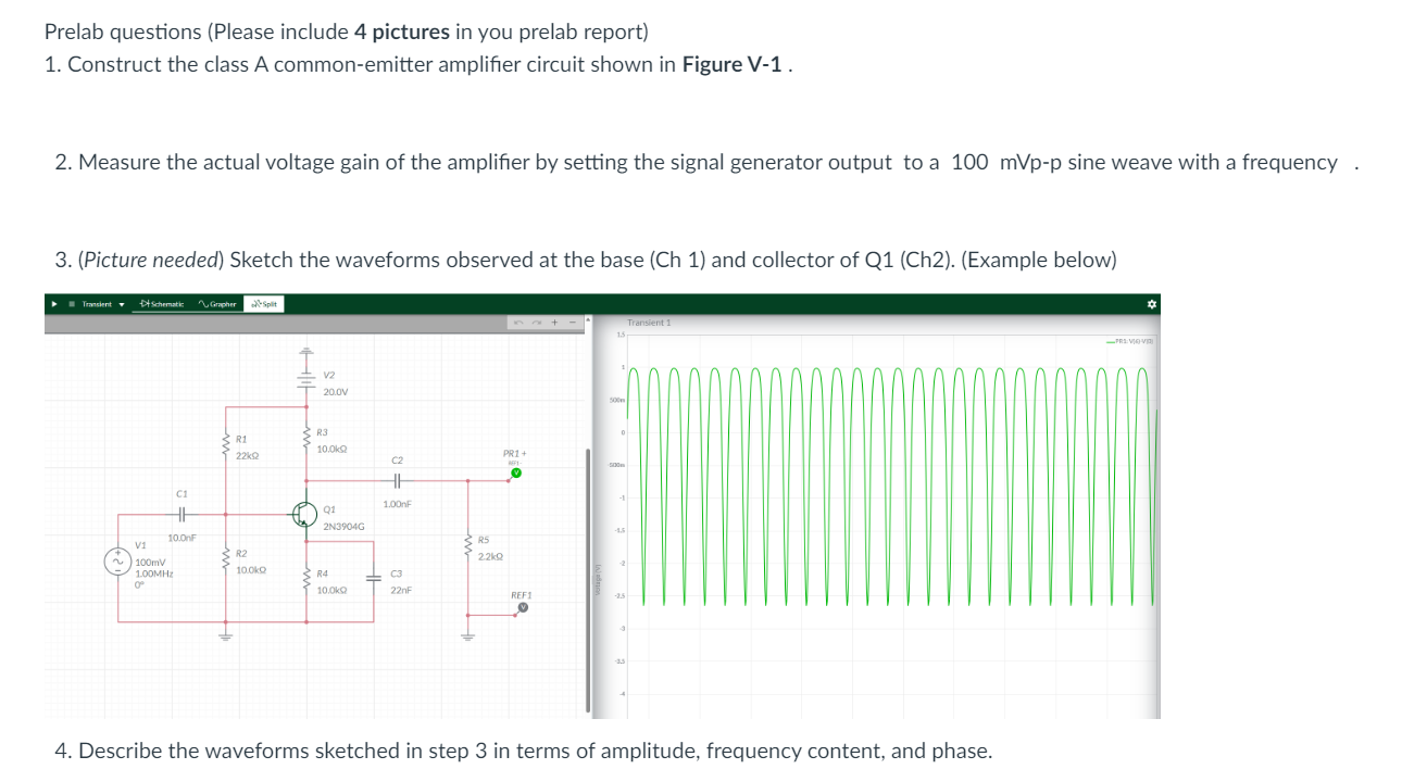 Solved Prelab questions (Please include 4 ﻿pictures in you | Chegg.com