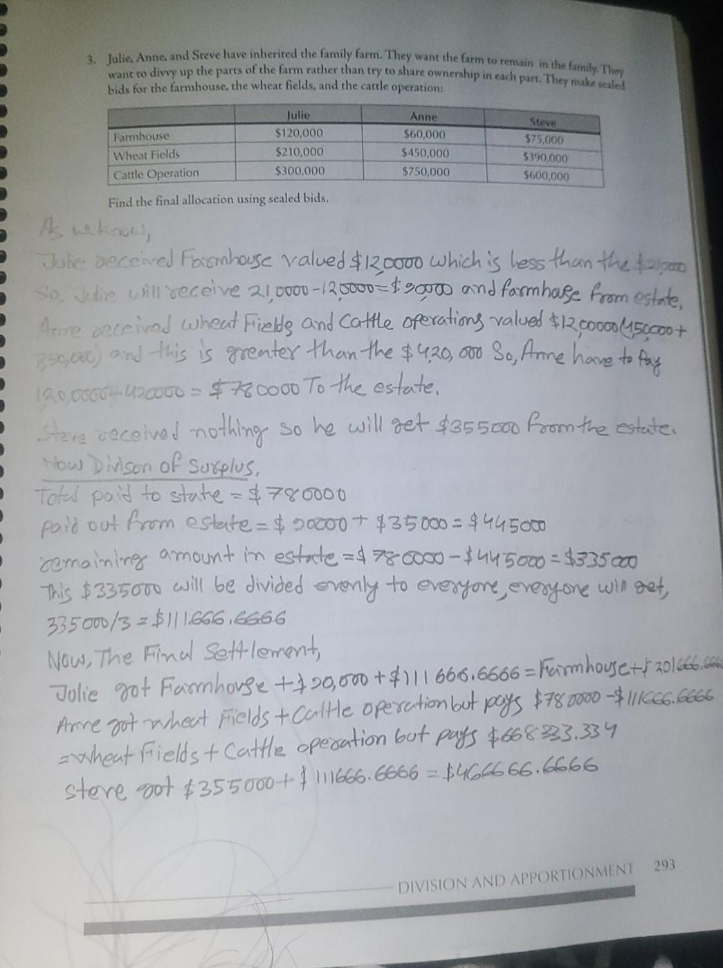 Fair Division of Indivisible Objects Worksheet 1. | Chegg.com