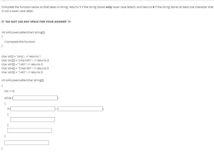 Solved Fill in the blanks to complete the code using C | Chegg.com Solved Fill in the blanks to complete the code using C | Chegg.com
