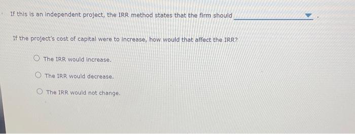 Solved The internal rate of return (IRR) refers to the | Chegg.com