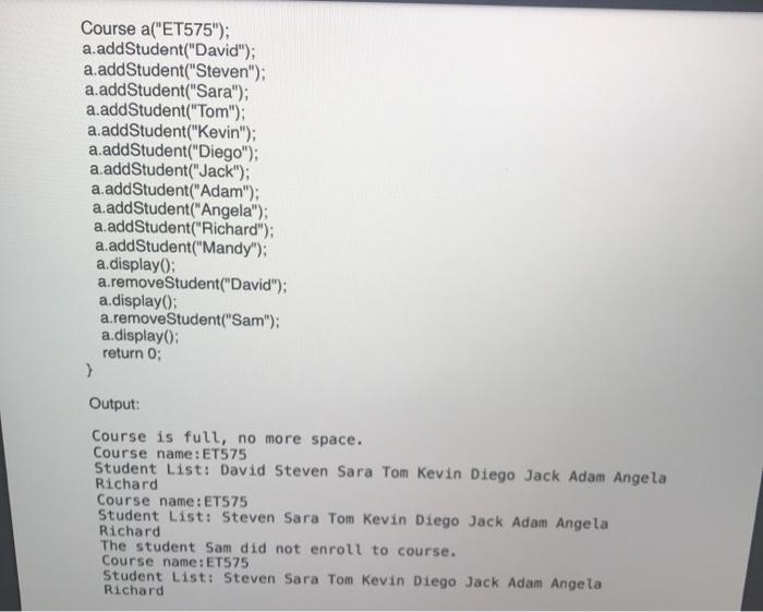Solved 1.CPF #include using namespace std; class Course { | Chegg.com